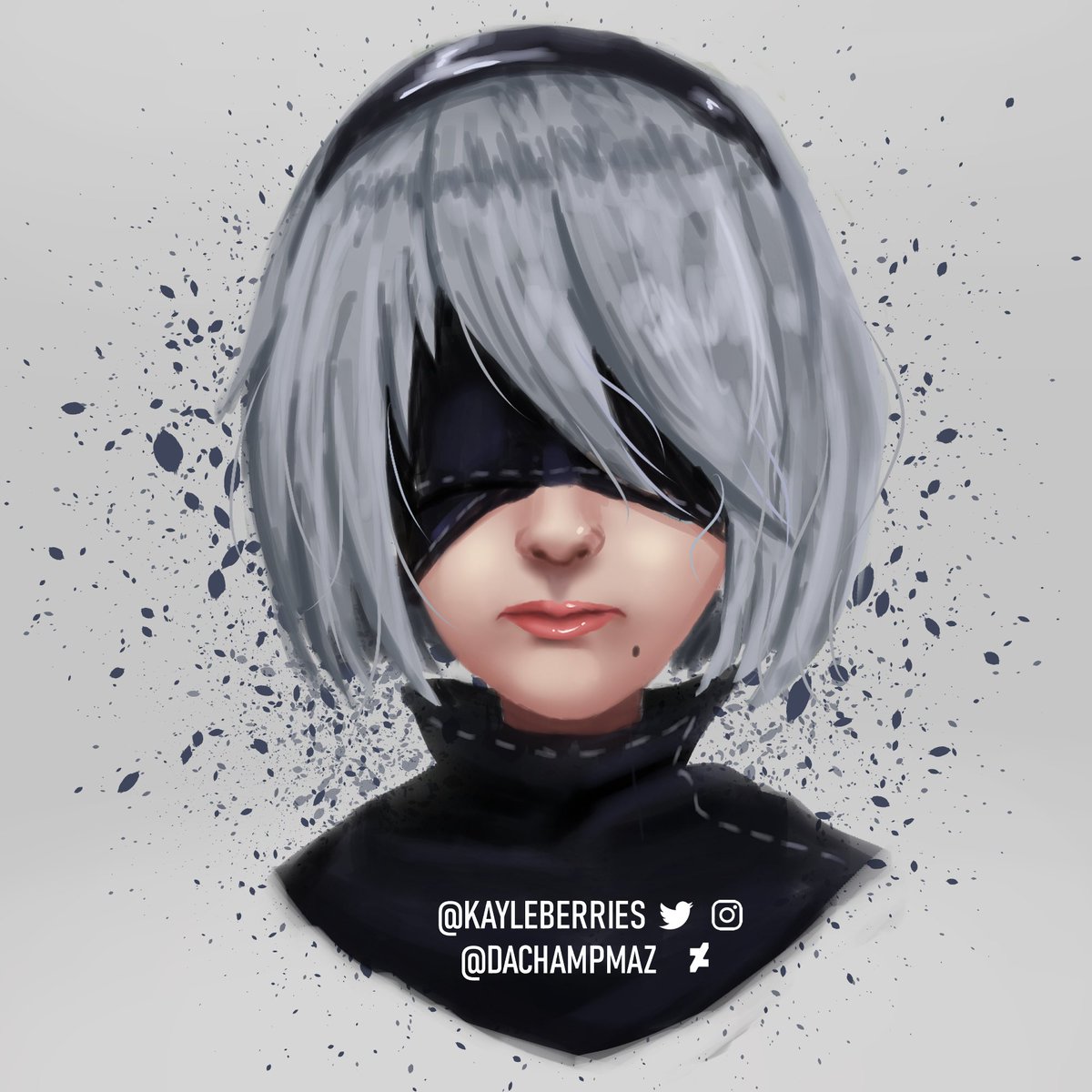 [FANART][OC]Wanted to draw 2B for the longest time, here's a portrait I ...