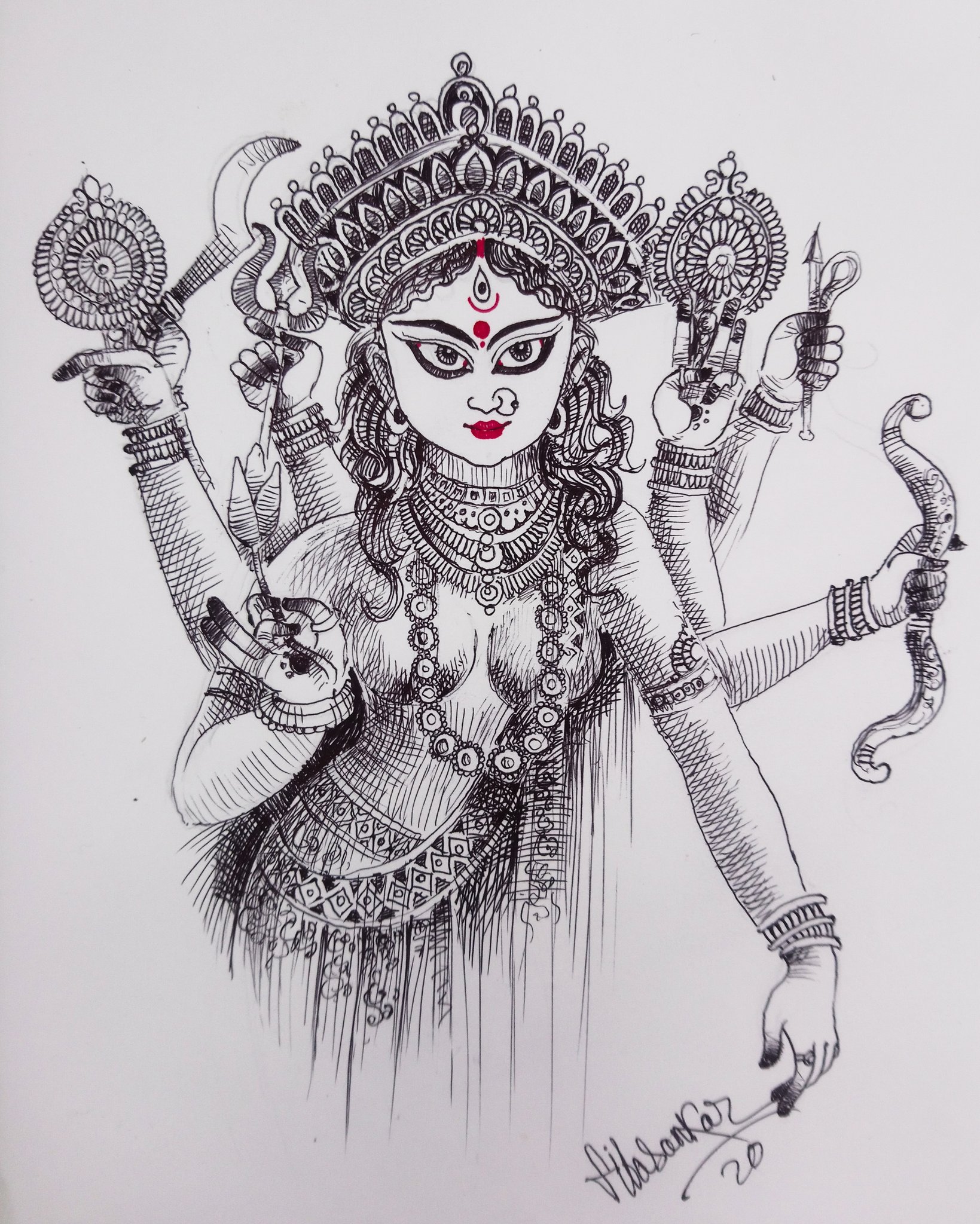 Durga Drawing