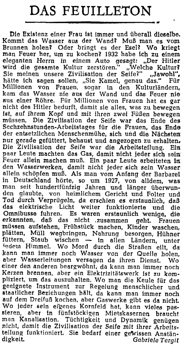 Markus Hesselmann on Twitter: "Gabriele Tergit über „Hetze gegen die Deutschen“, @Tagesspiegel # ...