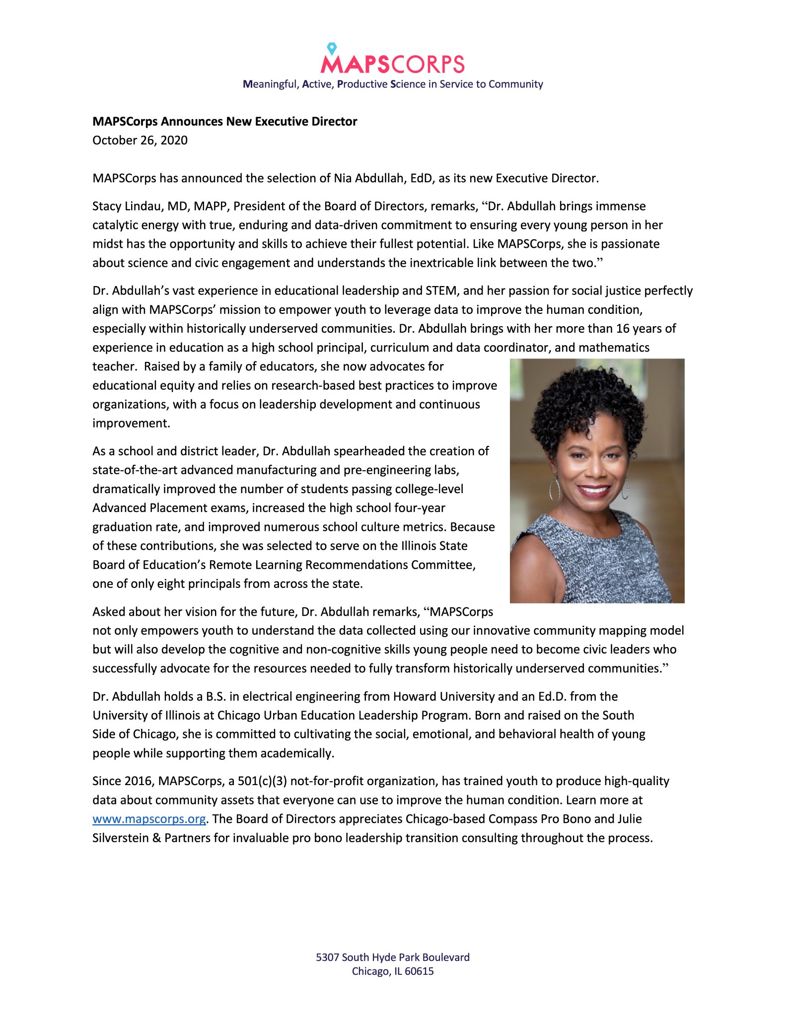 MAPSCorps on Twitter: "MAPSCorps is thrilled to share that we have hired our new Executive ...