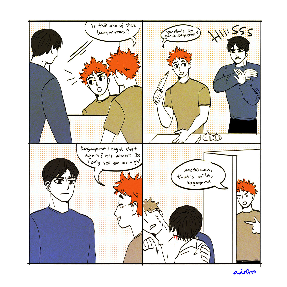 「vampire!kageyama and his human roommate hinata #Haikyuu #kag」🐘El🌻🥀 ...