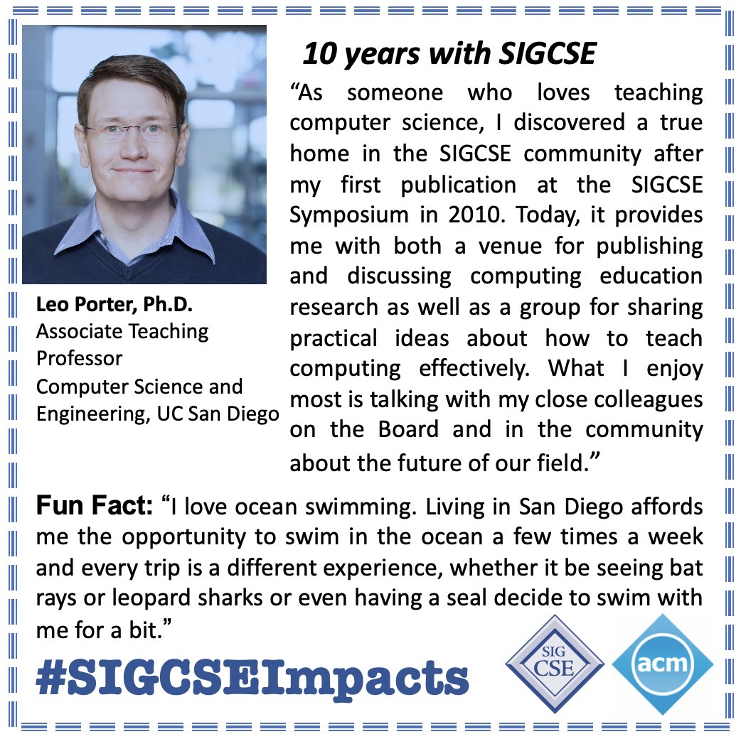 ACM SIGCSE on Twitter: "#SIGCSEImpacts, #Nov2020, #LeoPorter…