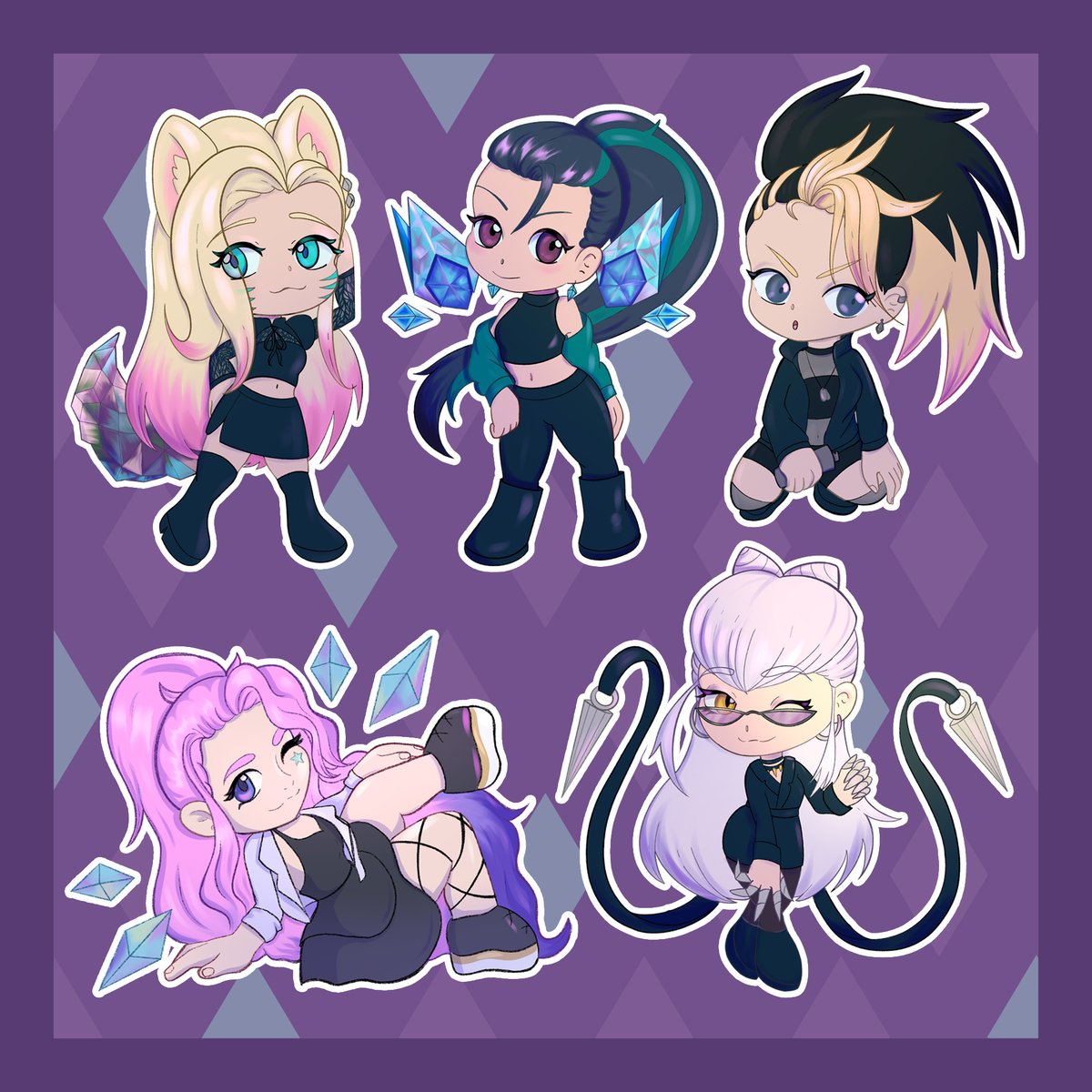 [OC] Released some keychain preorders for the KDA girls and Seraphine ...