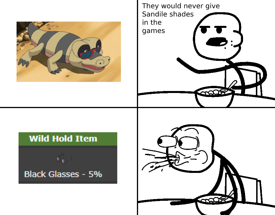 Pokemon Sandile With Glasses
