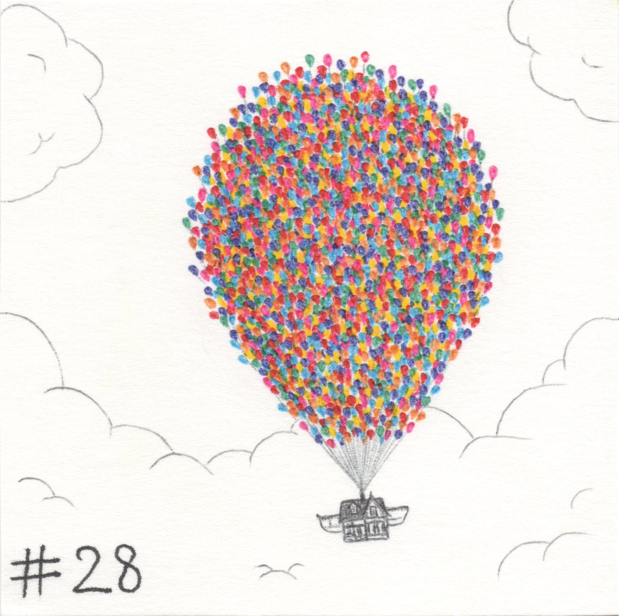 Pixar Up Balloons Drawing