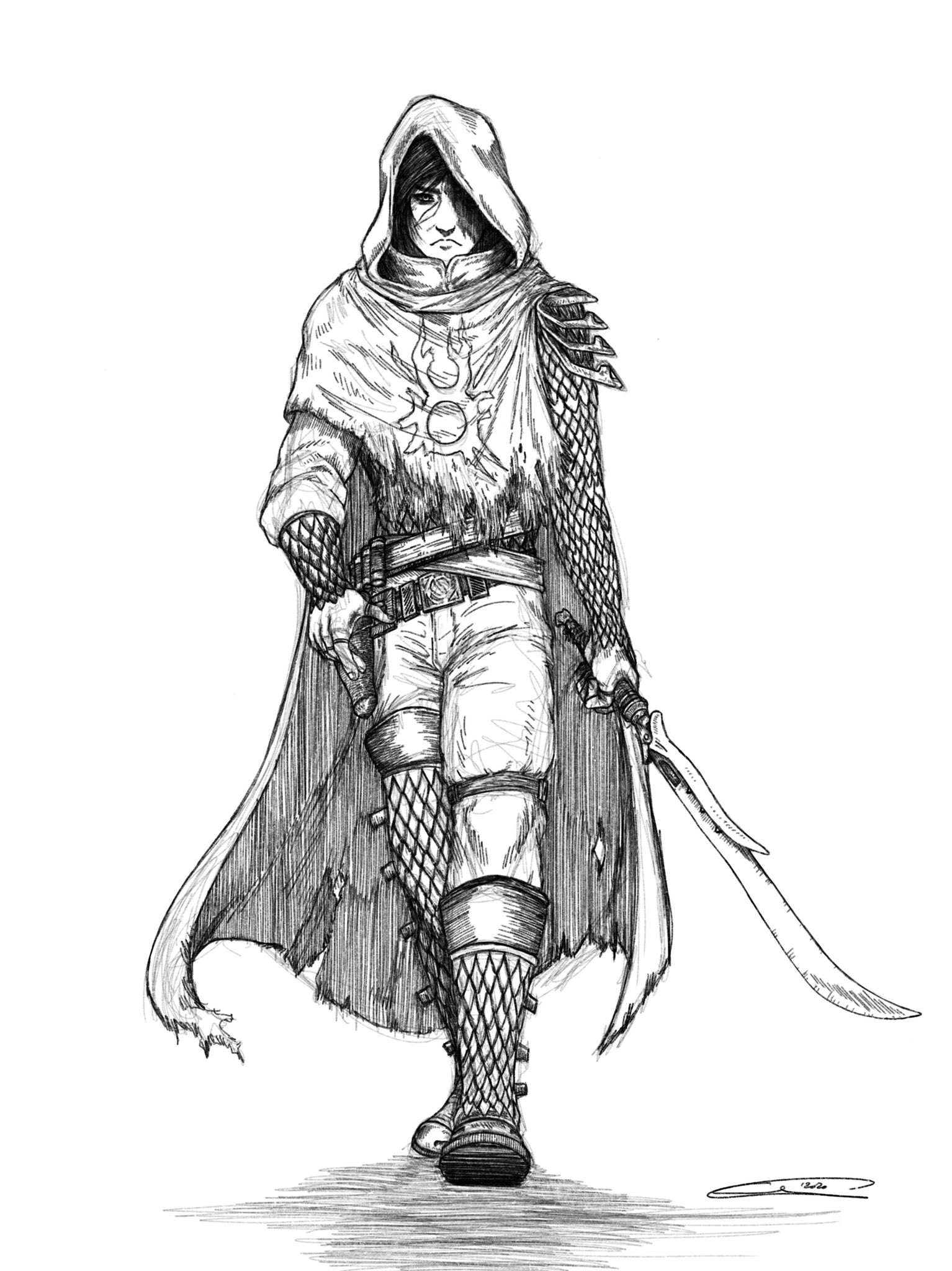 Medieval Rogue Drawing