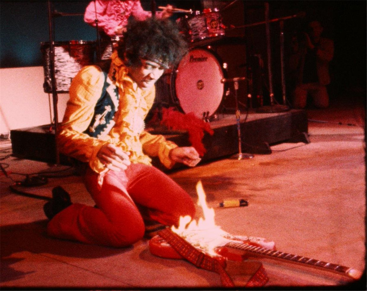 Jimi Hendrix Burning Guitar Wallpaper