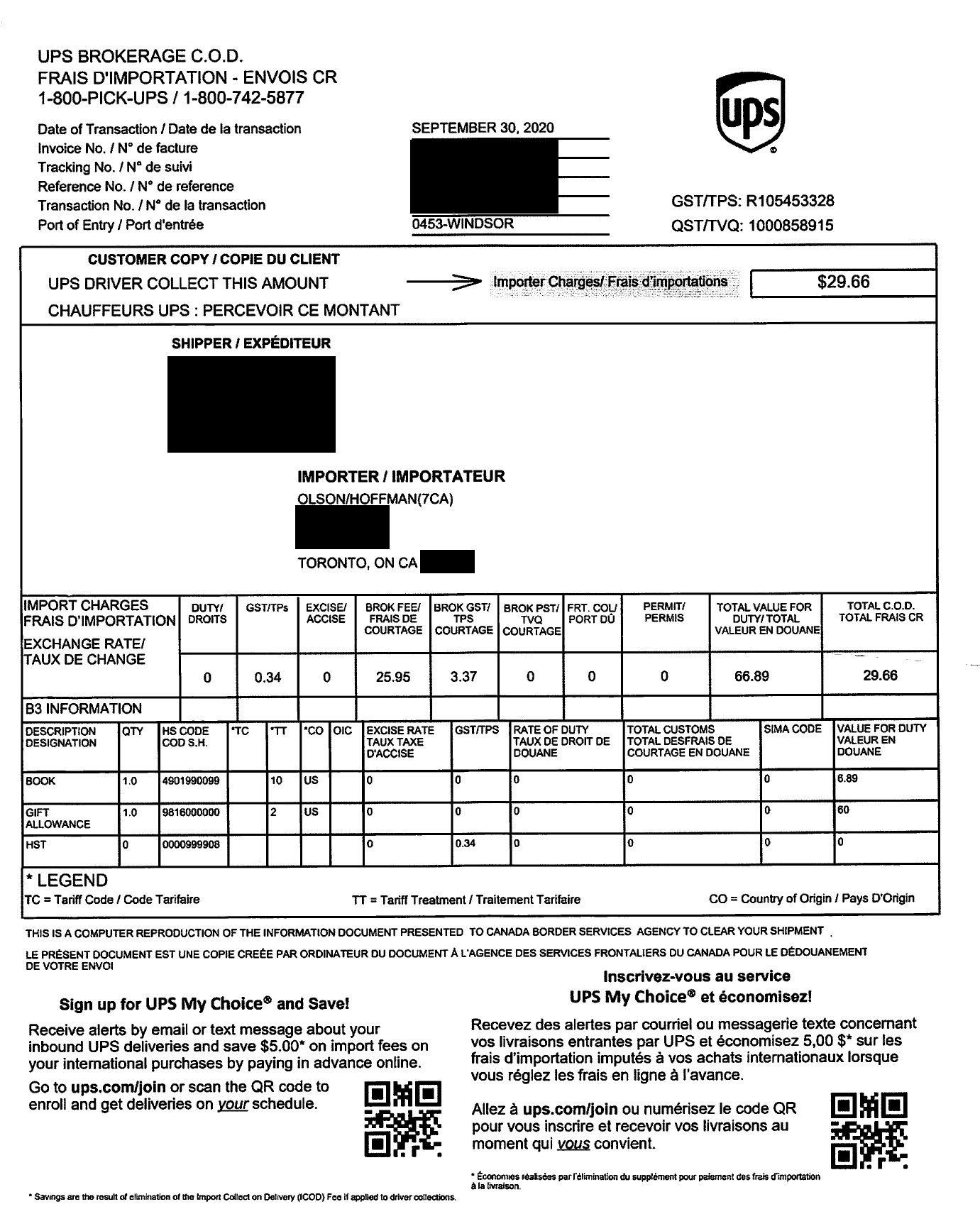 Ups Billing Invoice