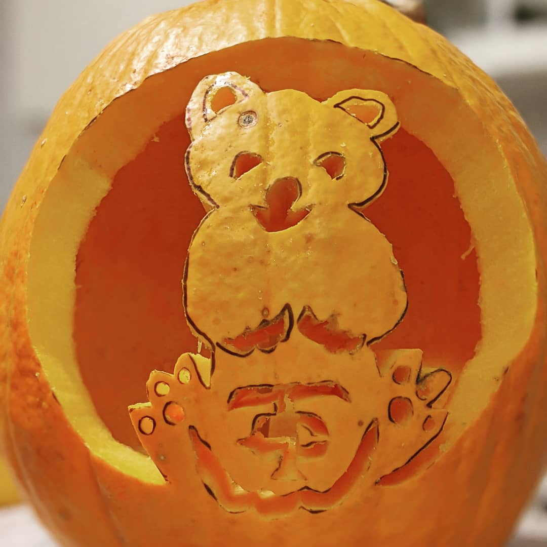 Teddy Bear Pumpkin Stencil