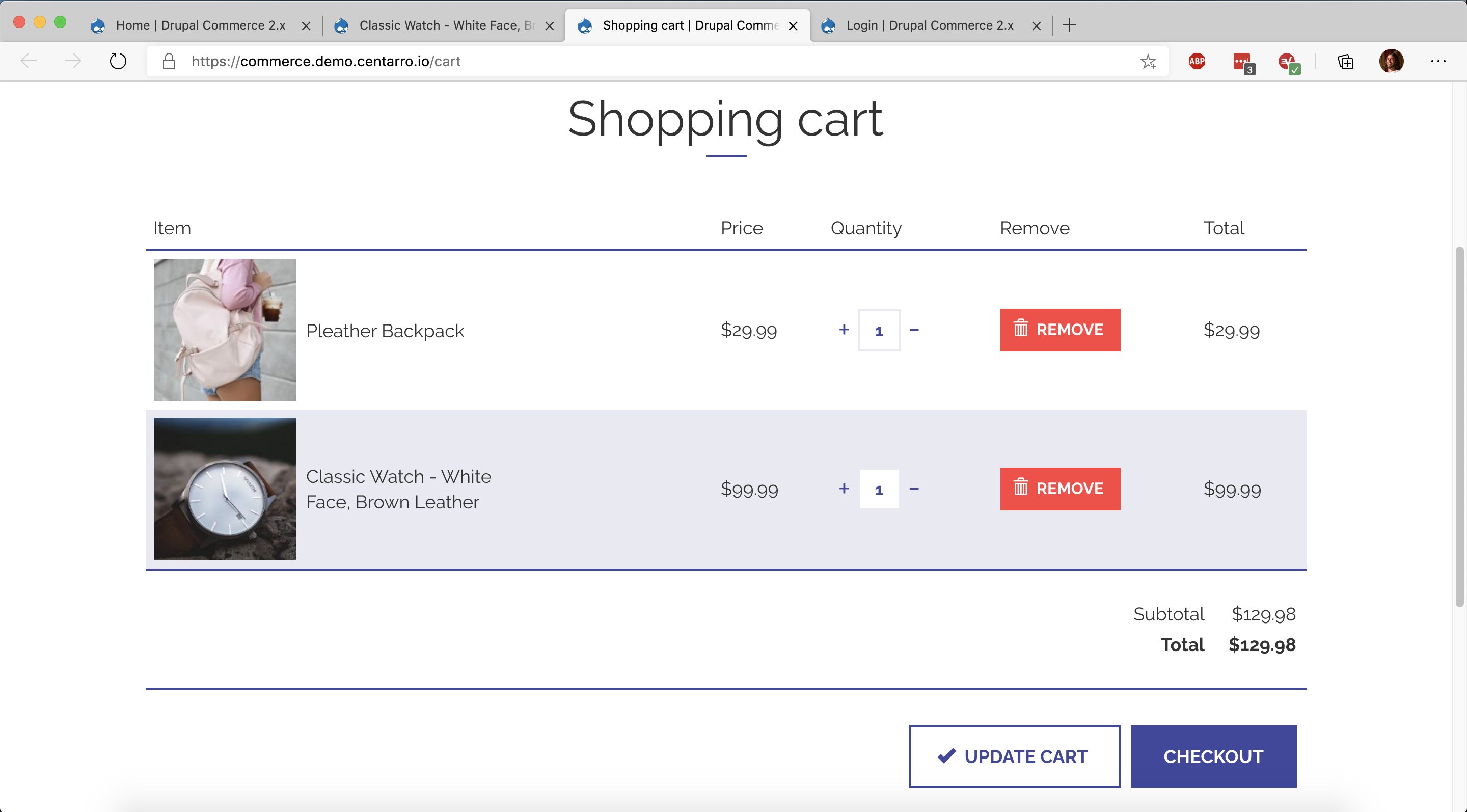 Centarro on Twitter: "Our #Drupal Commerce 2.x demo using the "Belgrade" theme and demo content ...