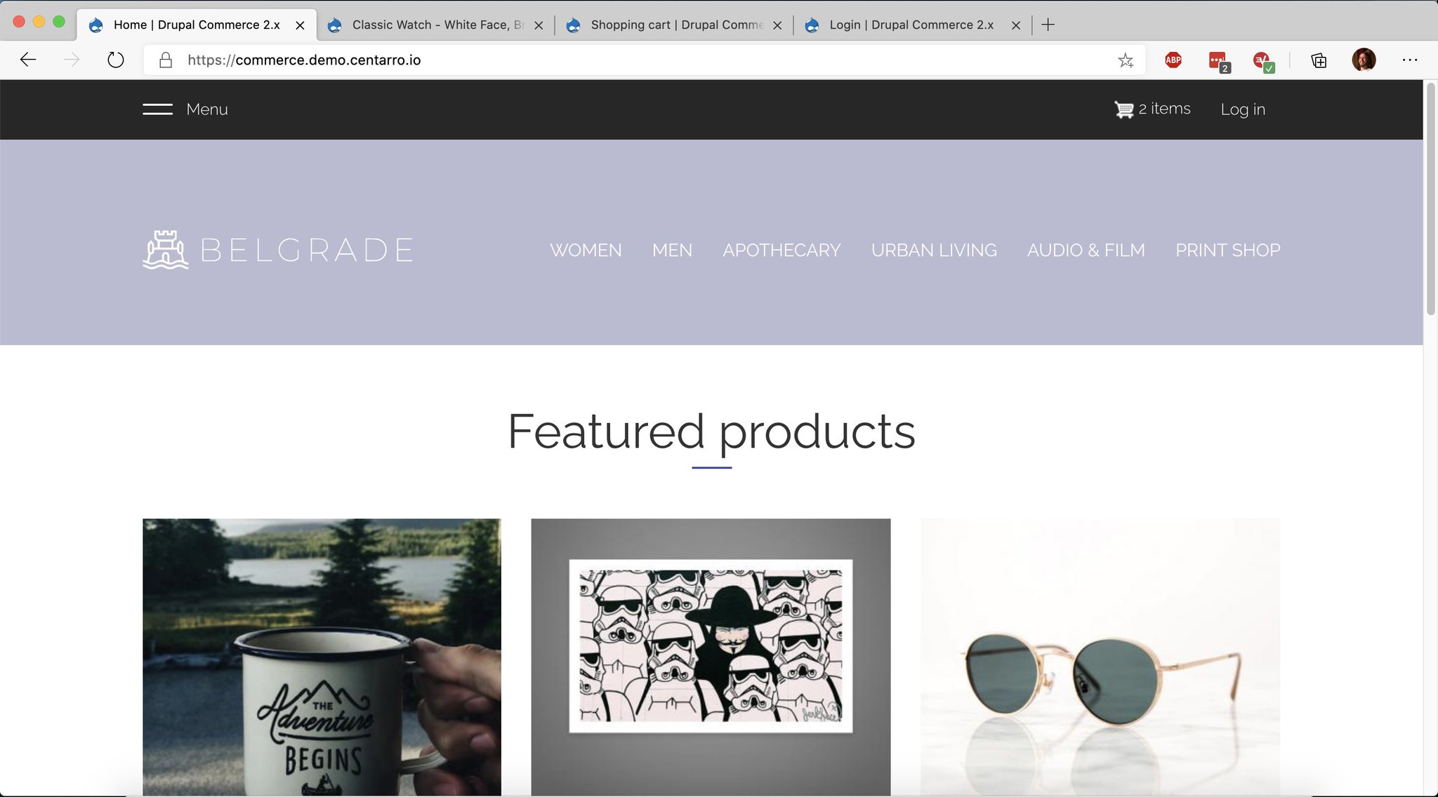 Centarro on Twitter: "Our #Drupal Commerce 2.x demo using the "Belgrade" theme and demo content ...