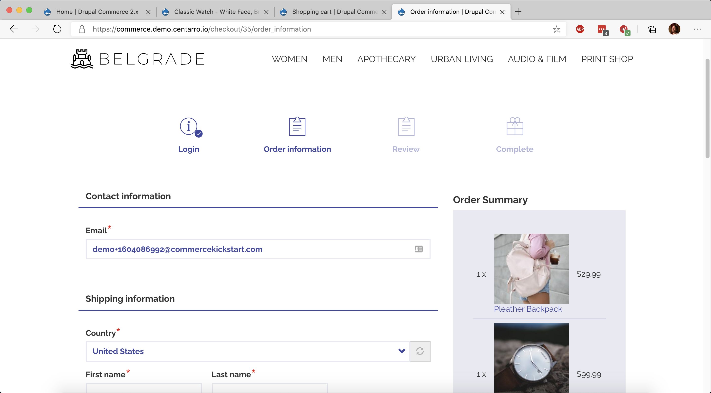 Centarro on Twitter: "Our #Drupal Commerce 2.x demo using the "Belgrade" theme and demo content ...