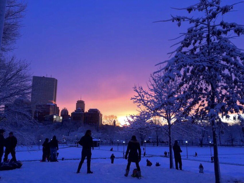 Boston At Night Winter