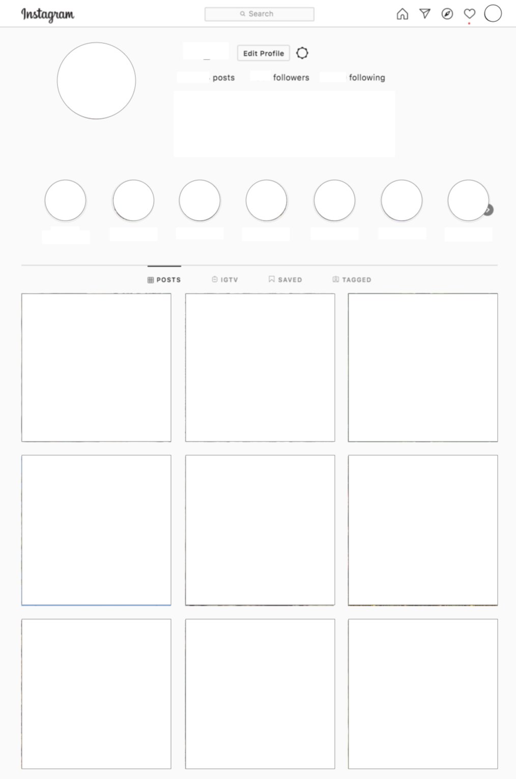Blank Instagram Profile Template