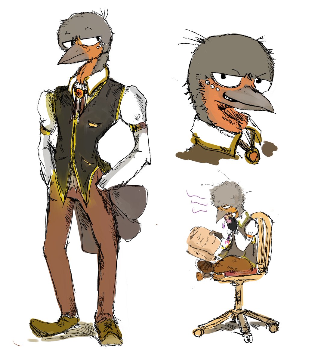 オリキャラ #イラスト #落書き #originalcharacter Mr.ロビン &設定 Mr. Robin(」🌸 片道 美春 ...