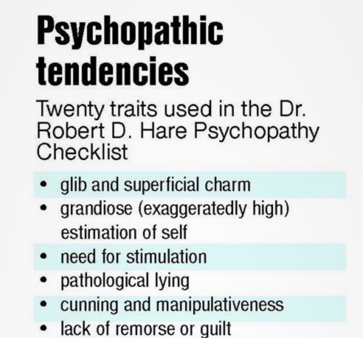 Psychopathy Checklist