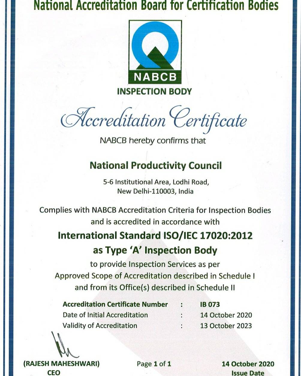 Iso 17020 Inspection Bodies Accreditation Isoiec 17020