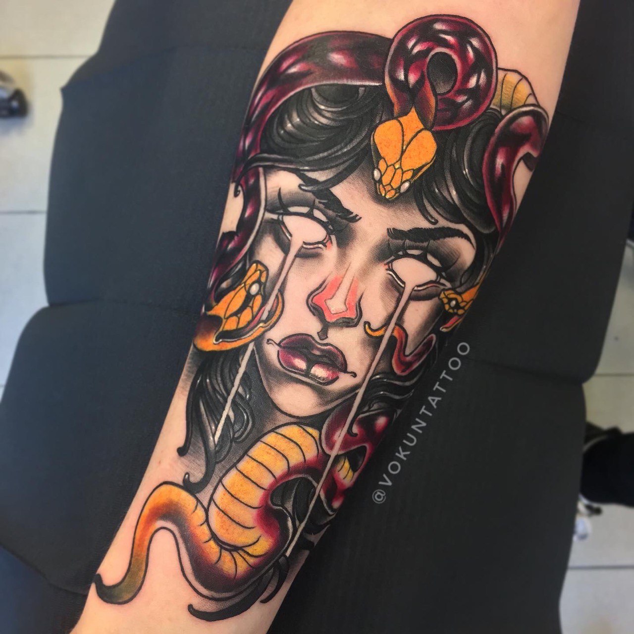 Traditional Medusa Tattoo