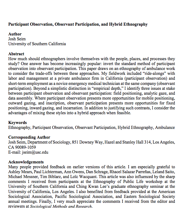 Participant Observation