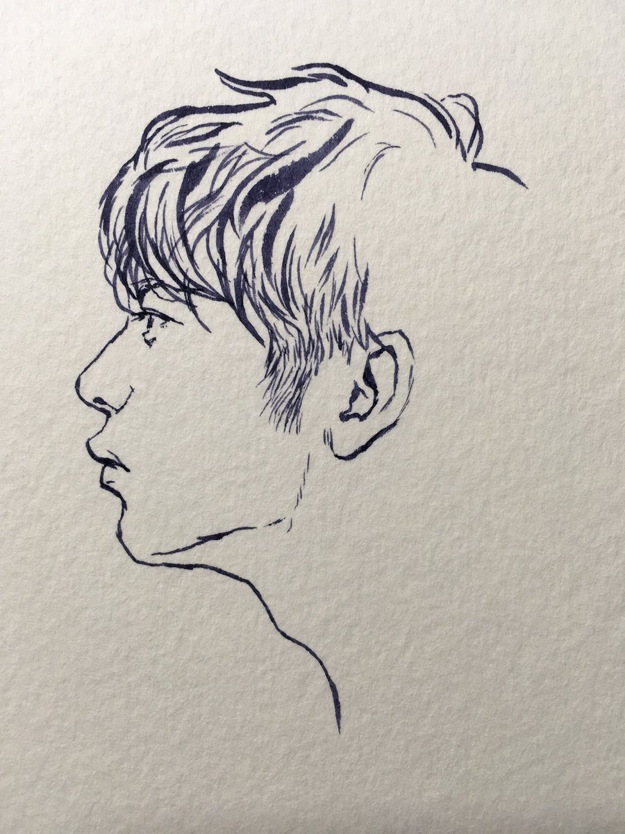 皆さん線画と塗った後を見せてください これは筆で線で描いてから、最後に面を薄く乗せた 」y.ganpukuの漫画