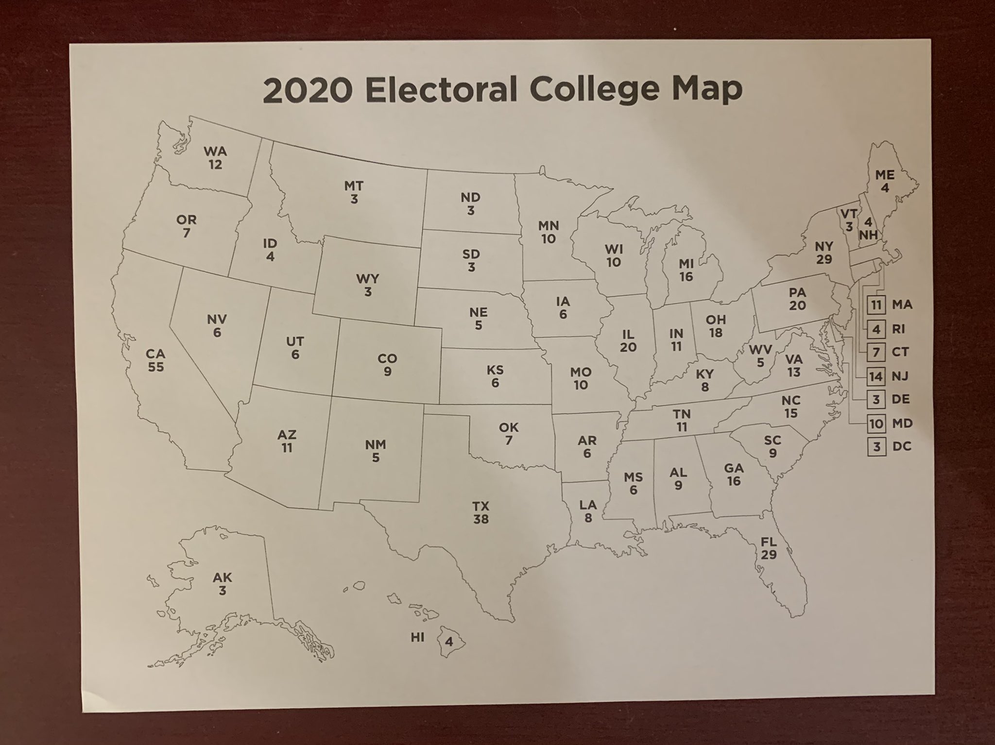 Printable Electoral College Map