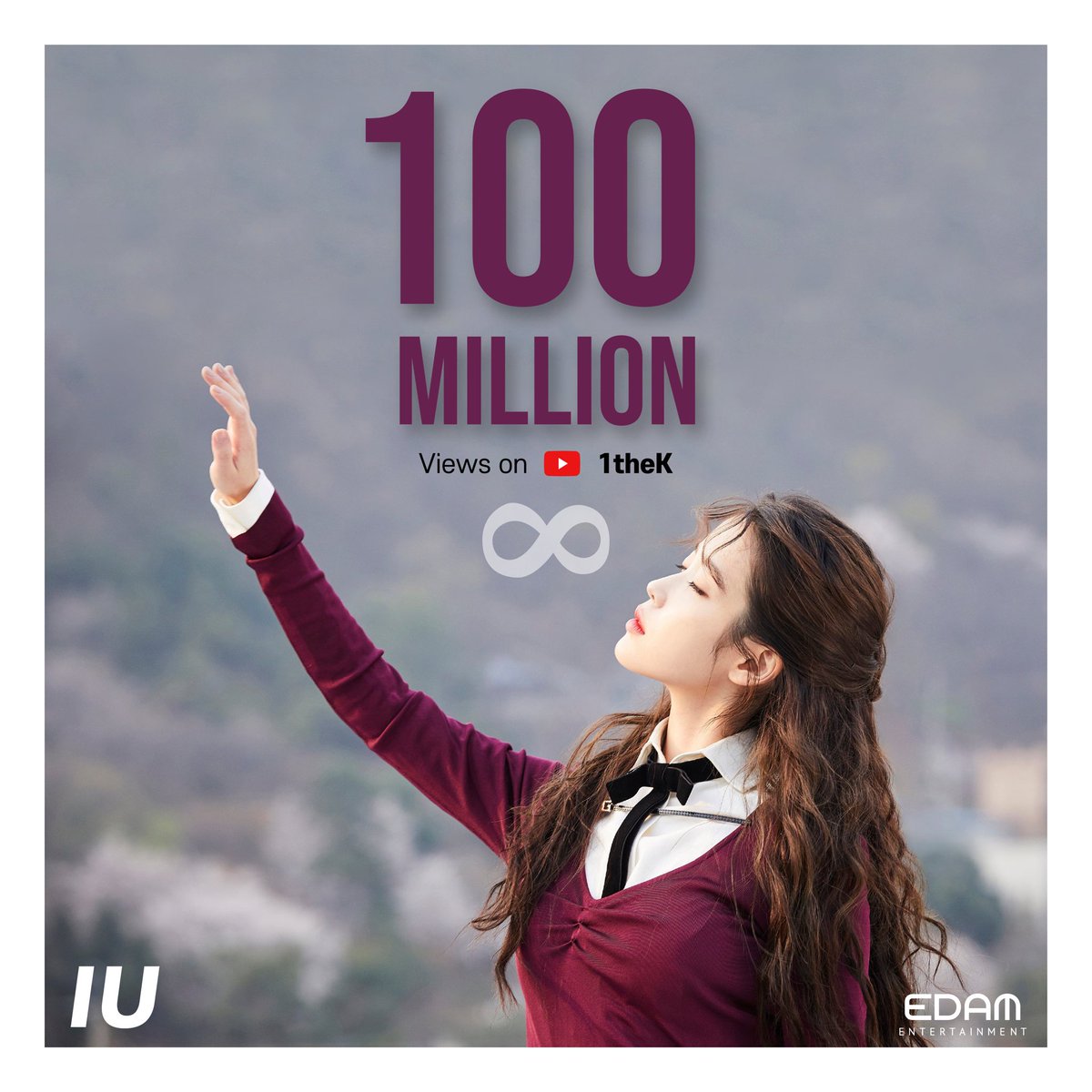 Congratulation🥳 IU '에잇(Prod.&Feat. SUGA of BTS)' M/V HITS 100 MILLION VIEWS on YouTube '에잇(Prod ...