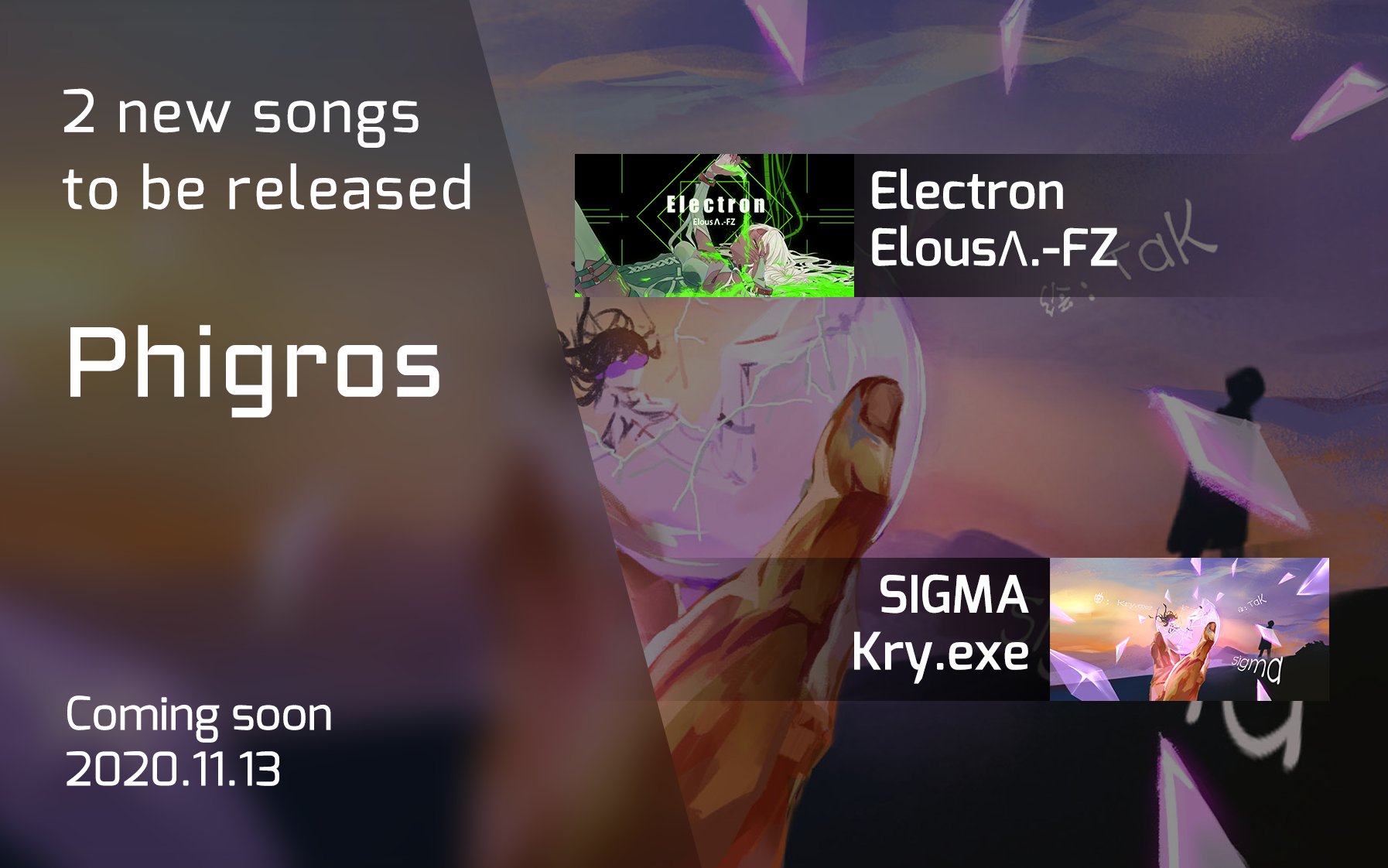 Pigeon Games@Phigros on Twitter: "【Phigros】1.5.7 update is finally coming soon！Two new singles ...