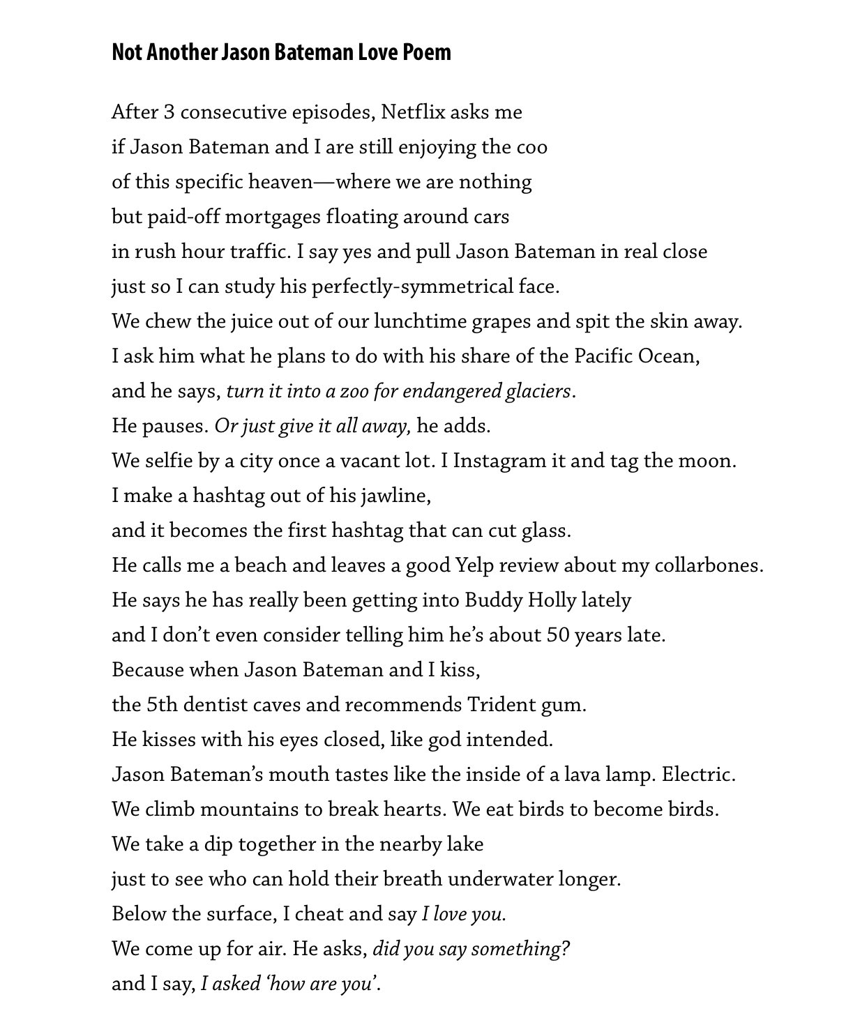 I Love You Jason Poem