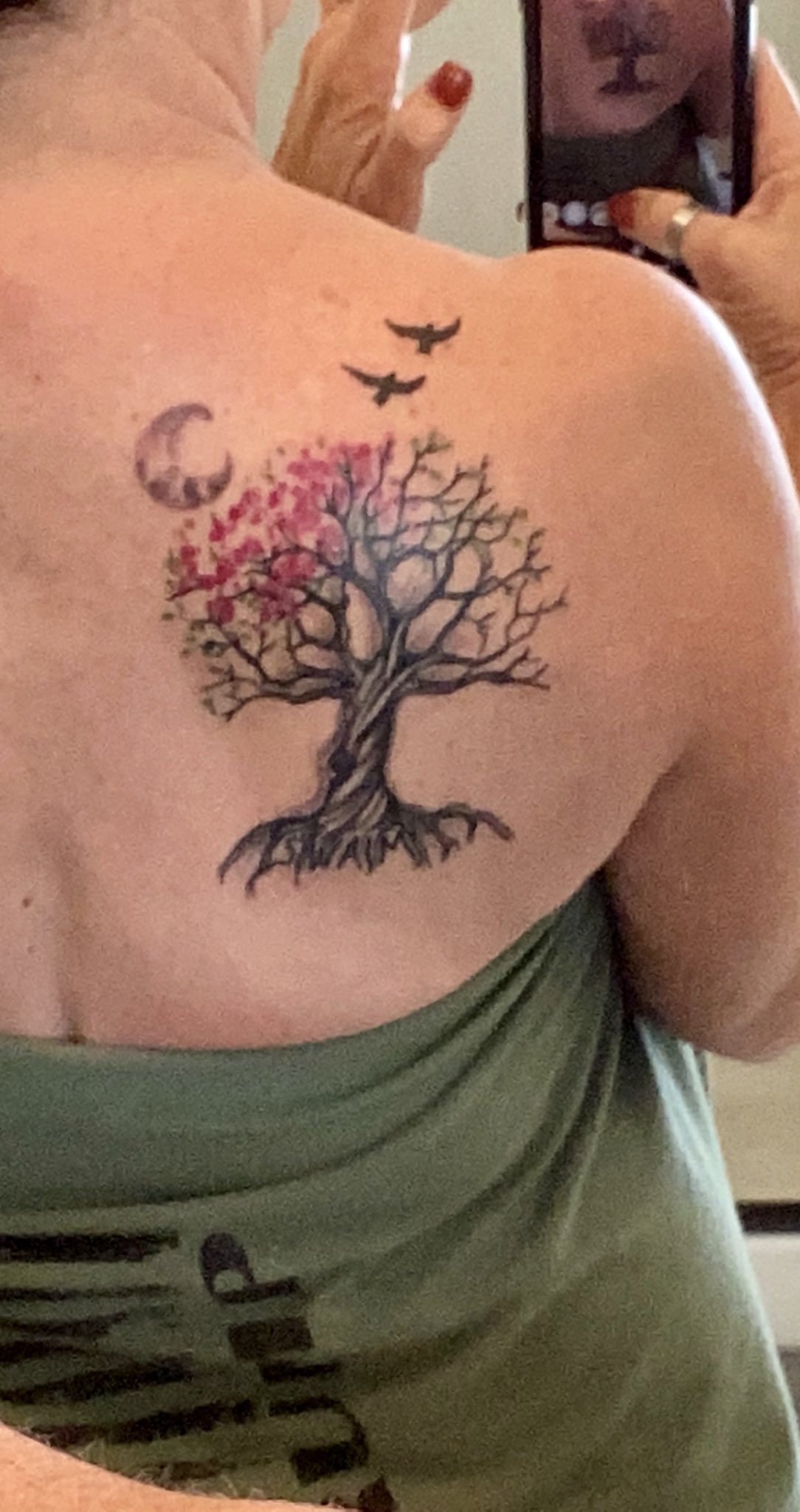 Dead Tree Tattoo On Shoulder