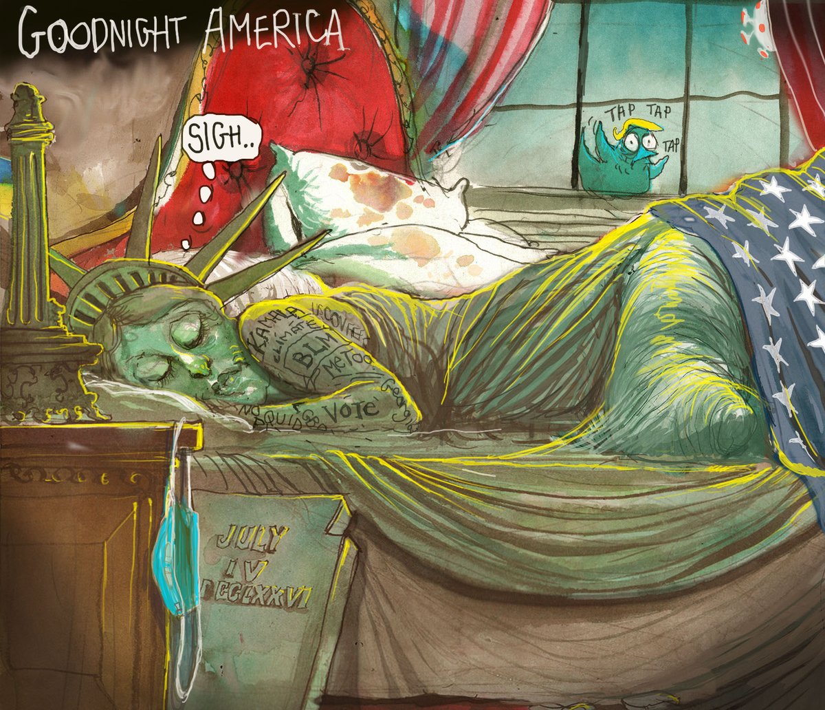 Goodnight America : r/editorialcartoons