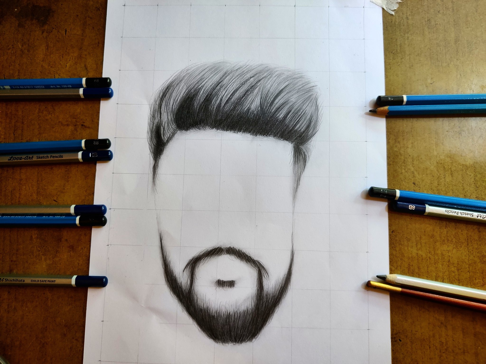 Full Beard Drawing