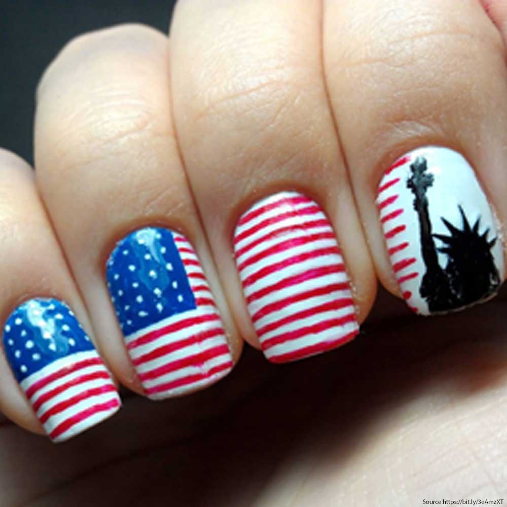 American Flag Nail Design