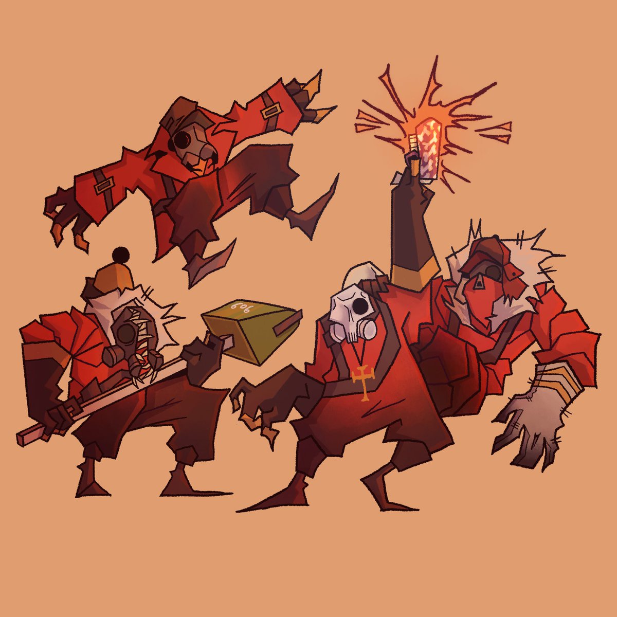 「funny little pyro loadouts 🍂 #grimcatha」|🍂📀leach kinnie📀🍂のイラスト