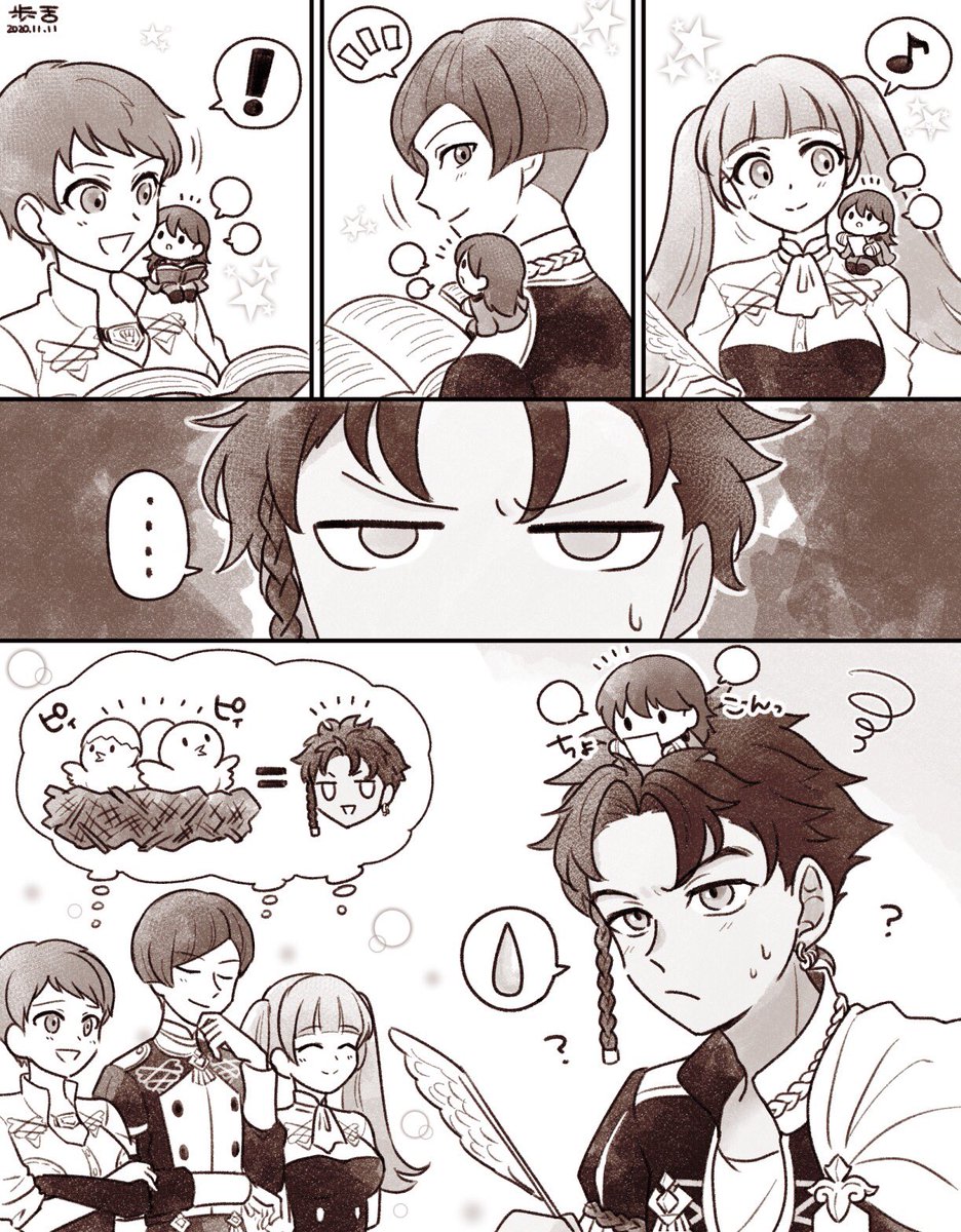 ベレス「#FE風花雪月 #FE3H クロレス クロード×ミニベレス 「定位置」「あったか」歩舌の漫画