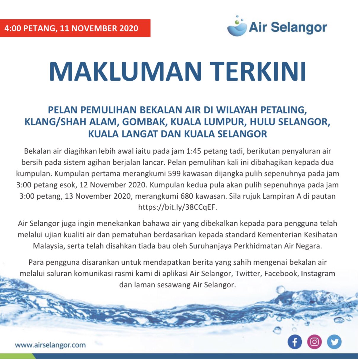 jadual bekalan air di selangor - Karen Chandler
