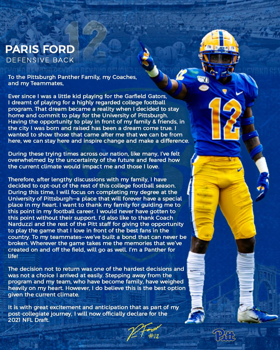 Paris Ford officially opts out for the remainder of the 2020 Season ...