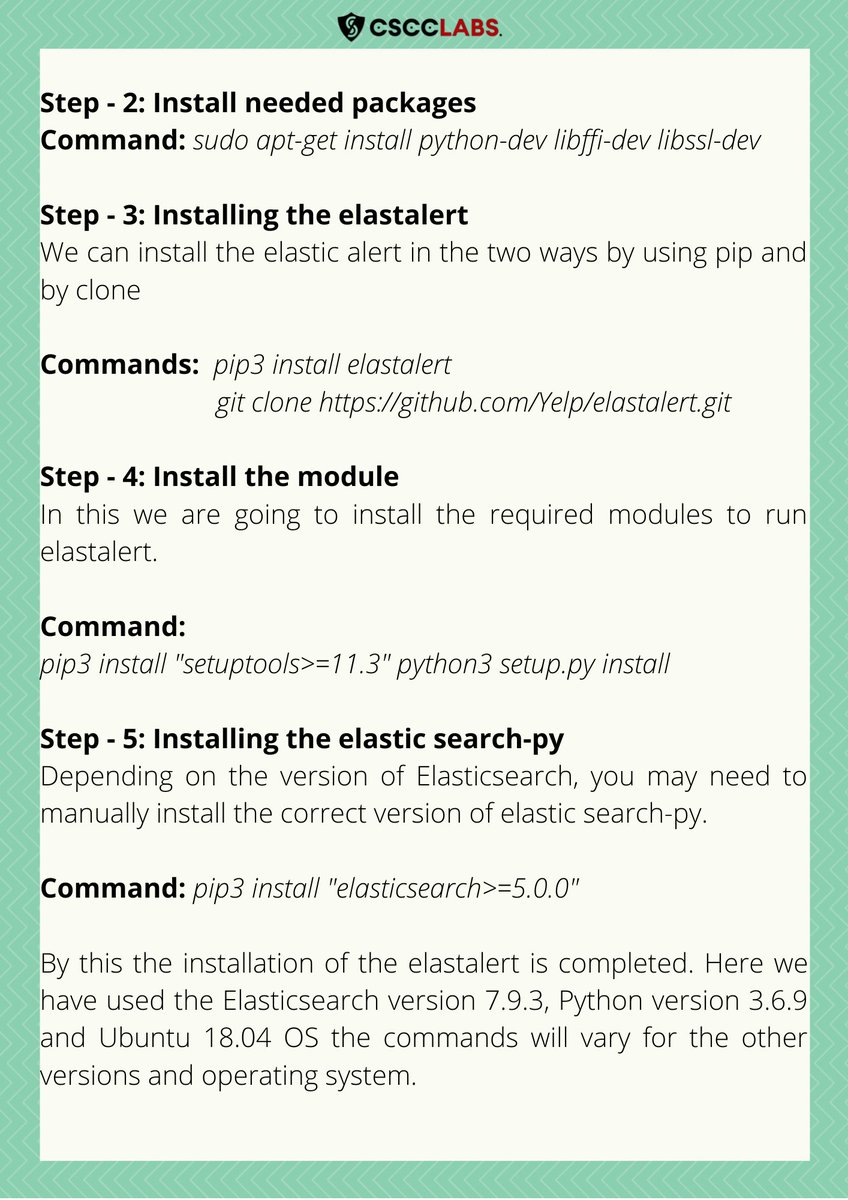 CSCC LABS on Twitter: "ElastAlert #cscclabs #elk #Python…