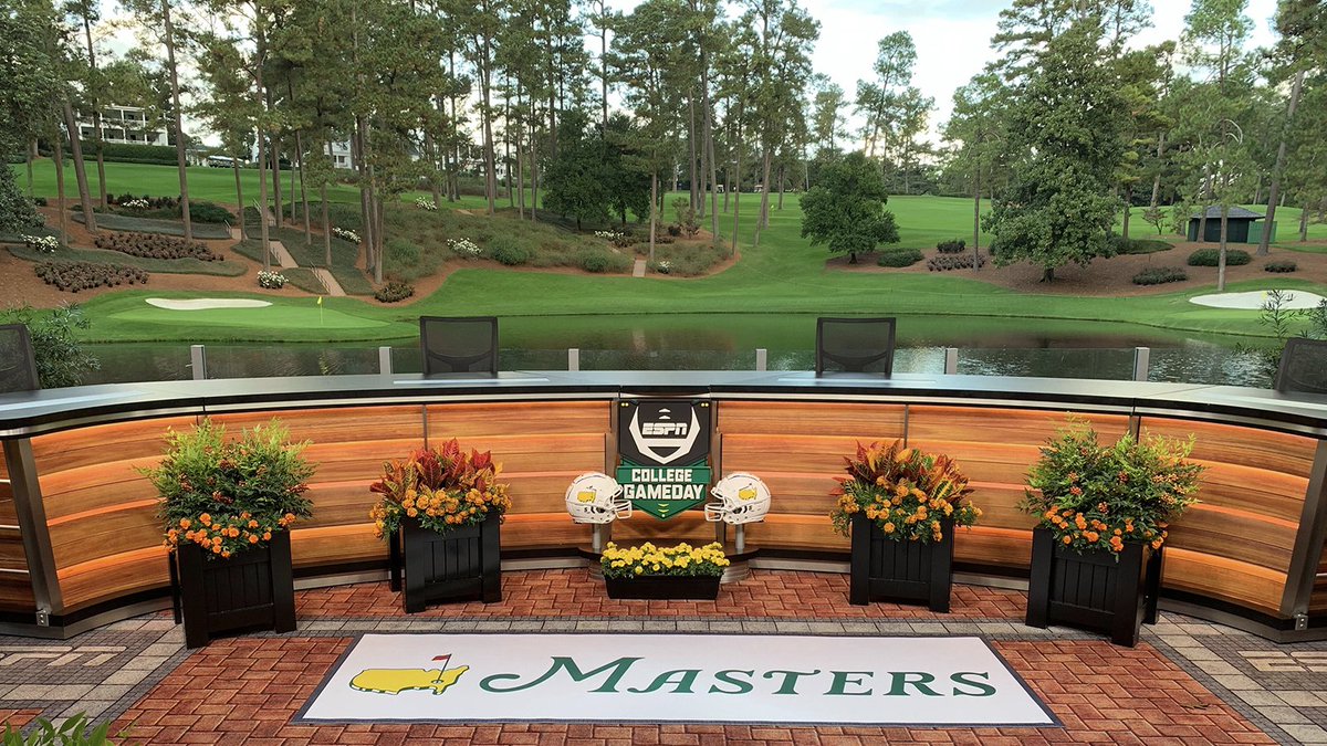A first look at the College GameDay set at The Masters : r/CFB