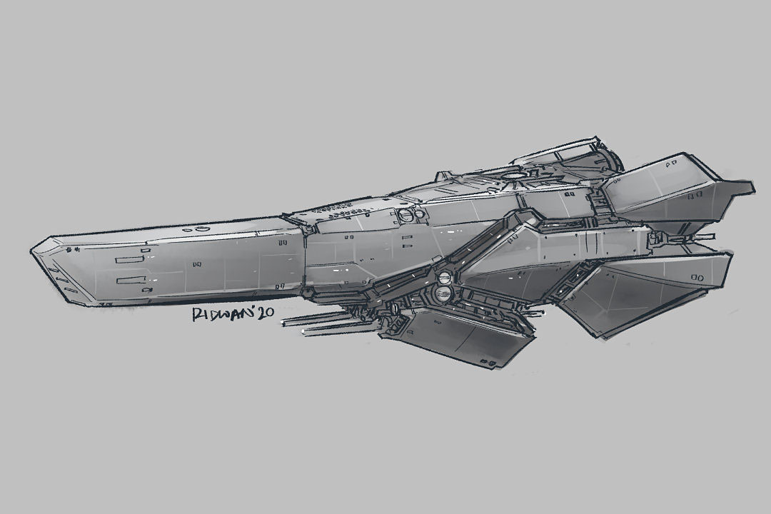 Spaceship Frigate Concept Art