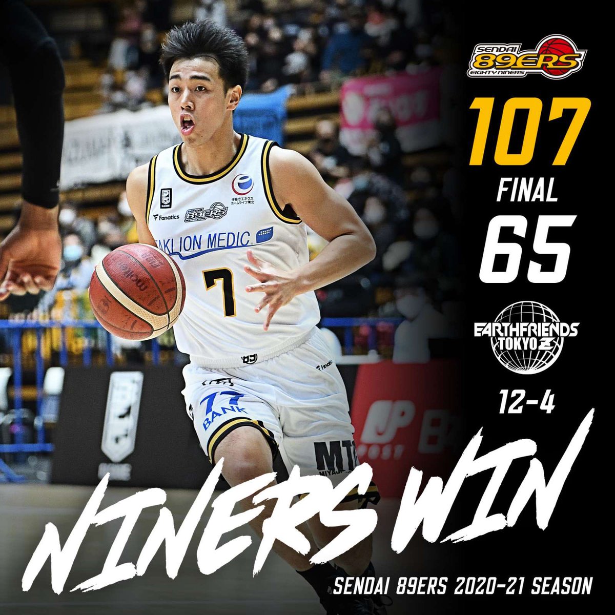 Bリーグ(B2) 2020-21シーズン第9節 アウェー東京Z戦 GAME1試合終了仙台 107-65 東京Z1Q 27... （2020.11.28） | 仙台市全域の子育て支援企業・店舗 ...