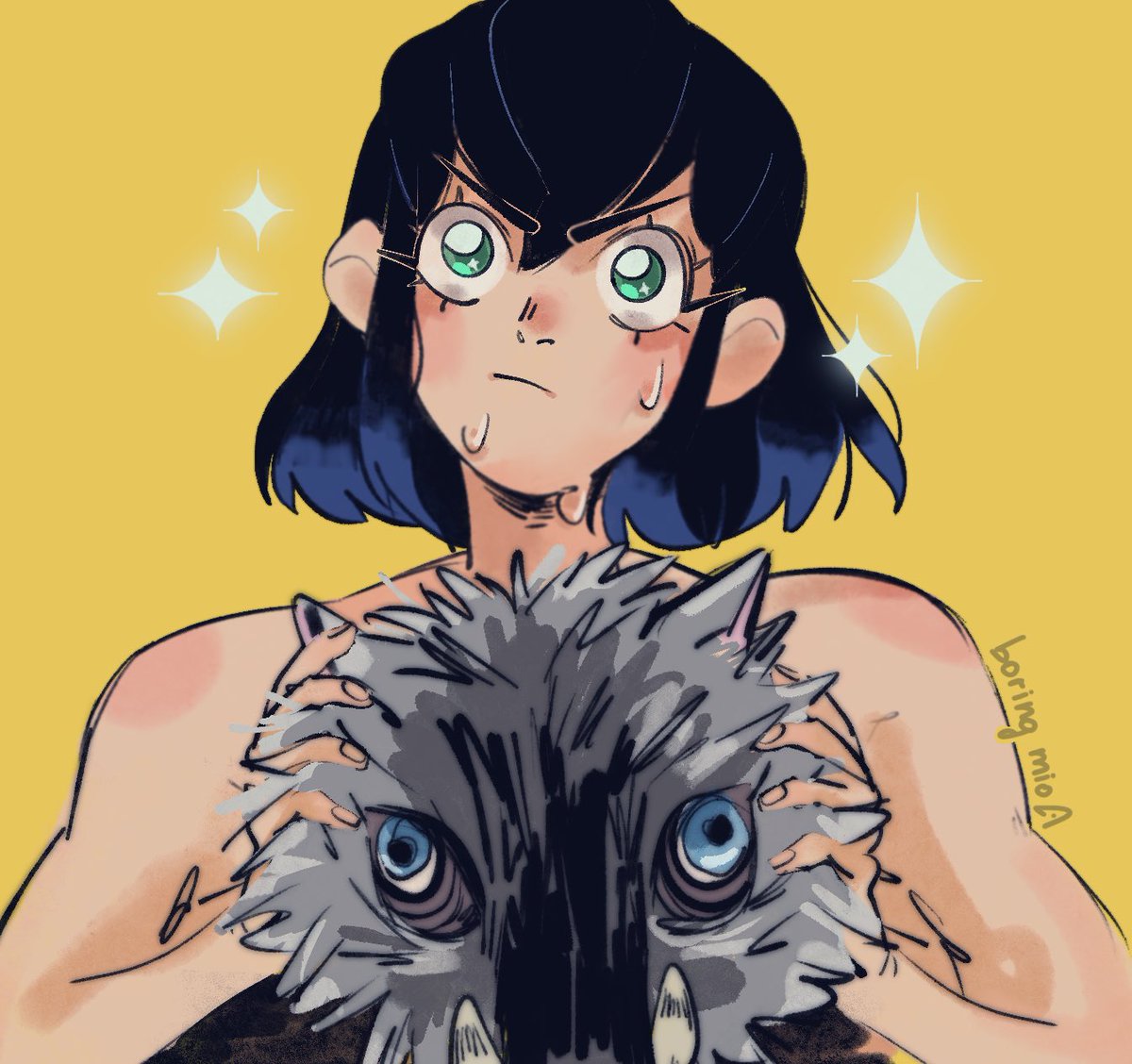 「Inosuke is pretty #kny #inosuke #zenits」|🇺🇦 boring mio 🐦のイラスト