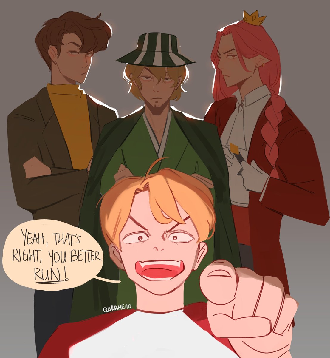 「come outside bro nobody's gonna jump you」|🍬🧊のイラスト