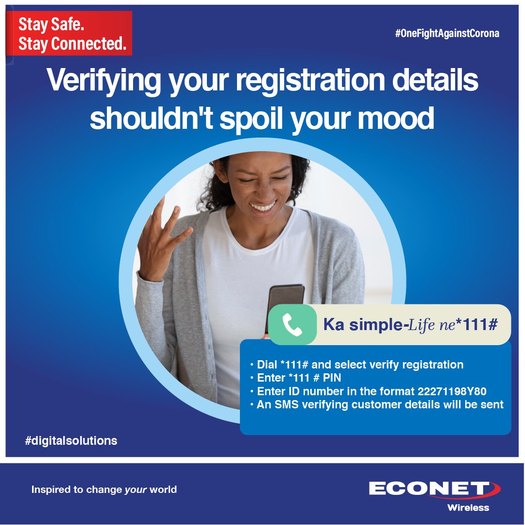 Econet Wireless On Twitter Verifying Your Registration Details