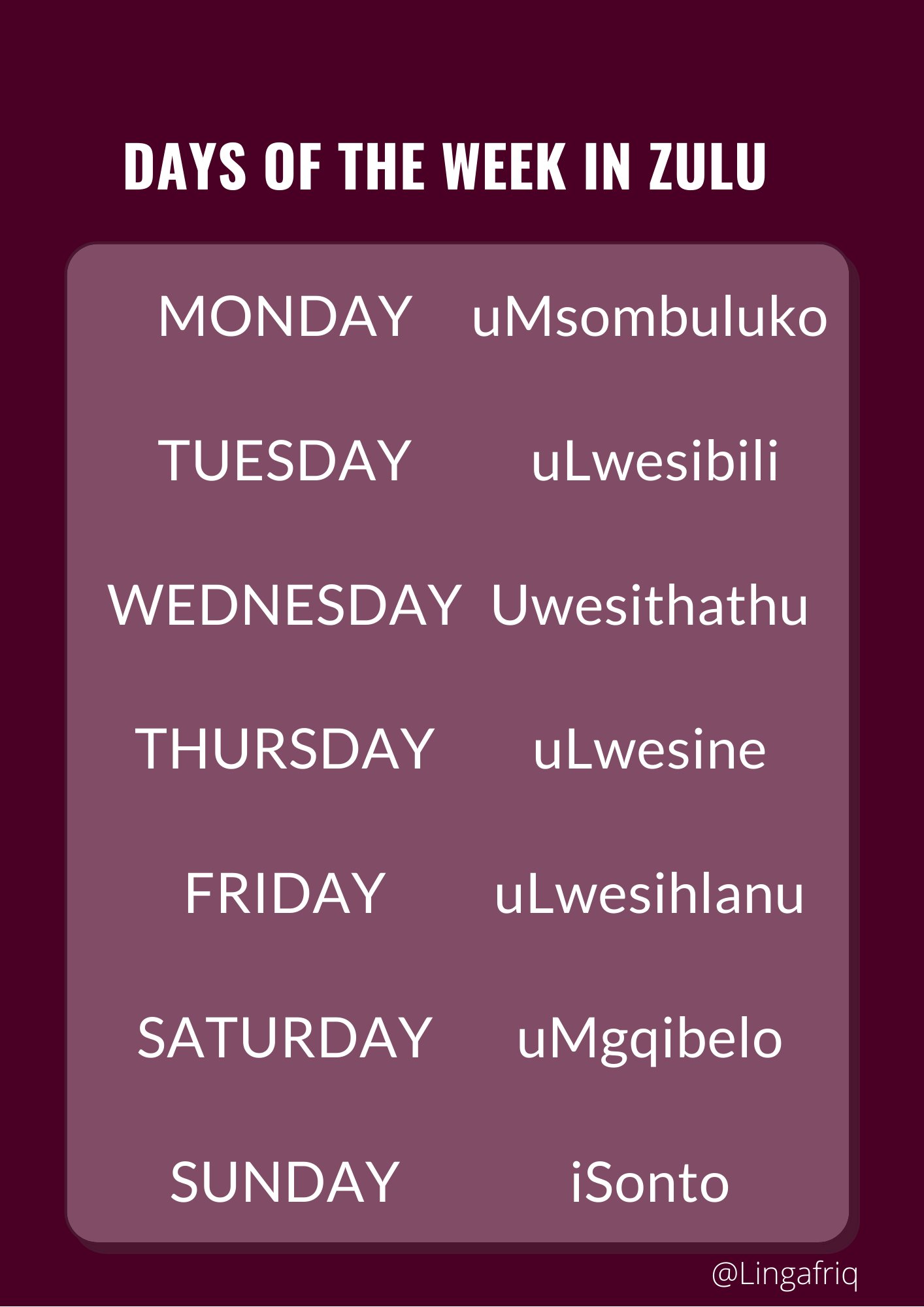 Zulu Language