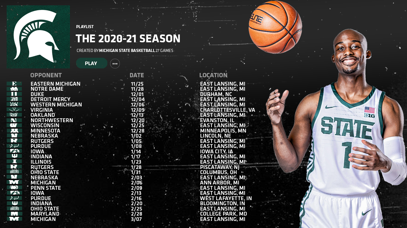Michigan state mens basketball schedule store