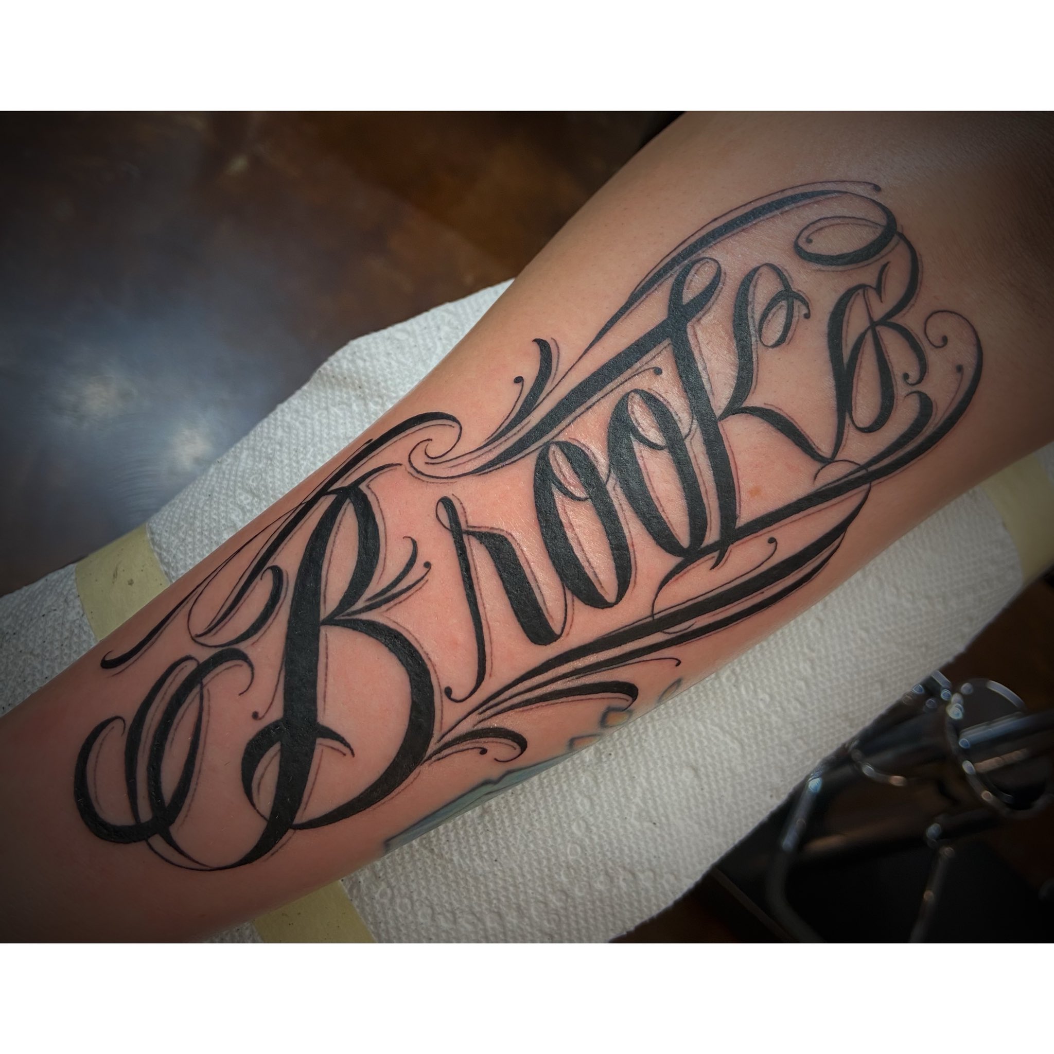 Custom Script Tattoo Design Calligraphy Script Forearm Name Tattoo🐷 ...