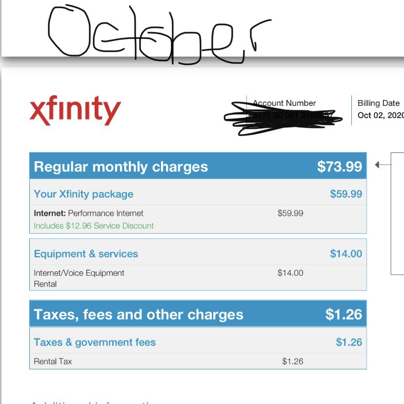 Comcast Bill Sept 2022
