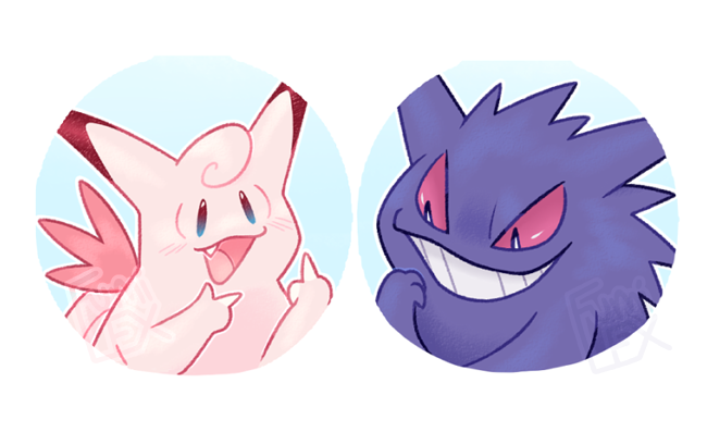 Gengar And Clefable Gengar And Clefable, ., ., #pokemon #kawaii #anime