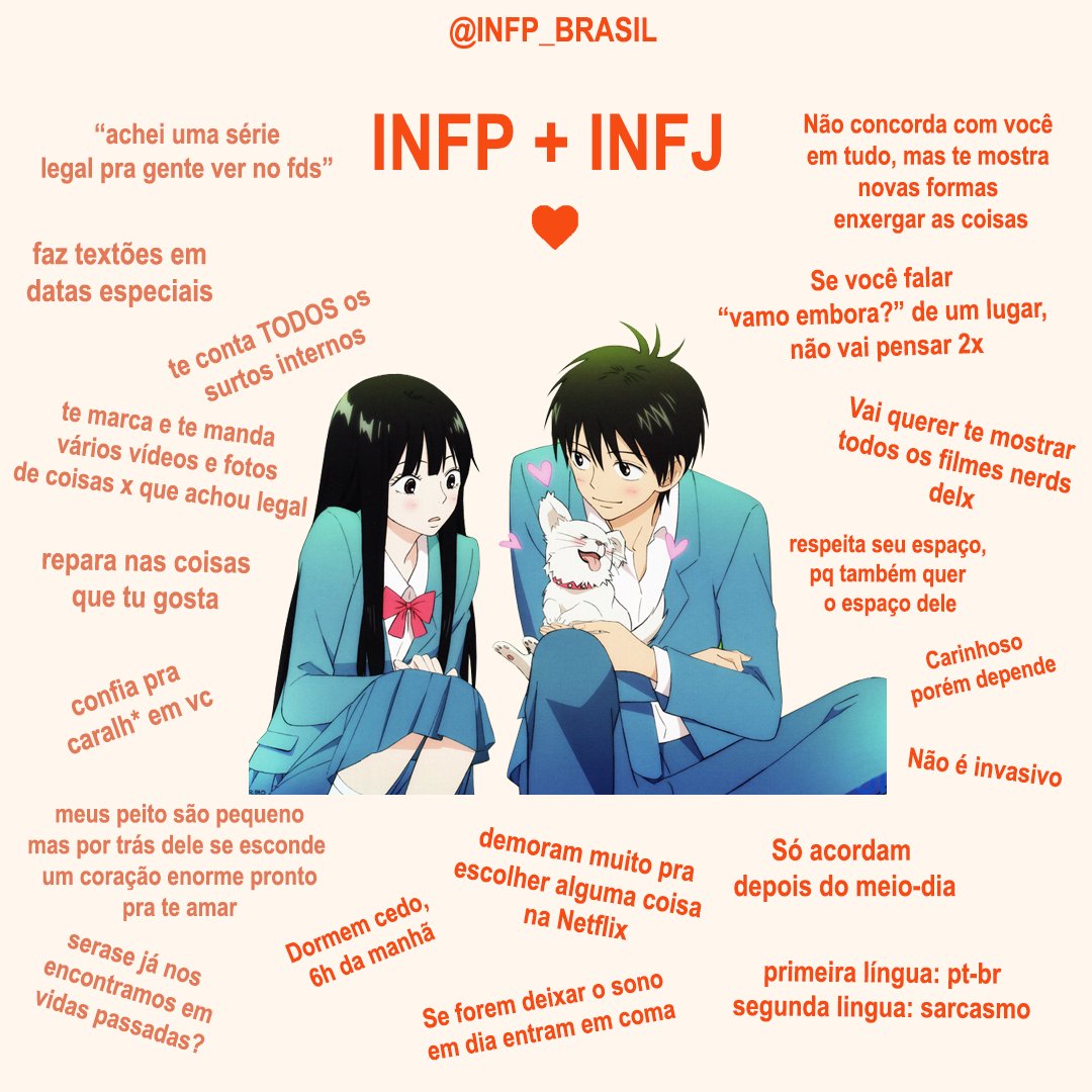 INFP on Twitter: "INFP + INTP 🧡 obs.: Baseados em relacionamentos reais dos INFPs da página ...
