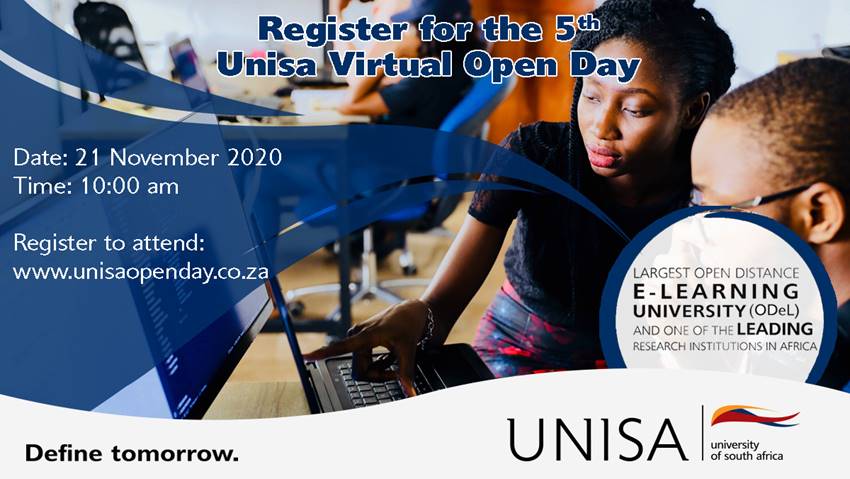 Unisa will host a virtual open day for prospective honours degrees and ...